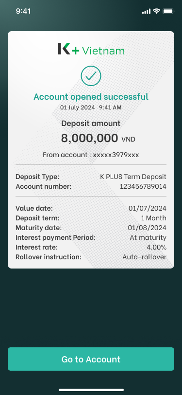 K PLUS Vietnam Application Guide - Open Term Deposit Account
